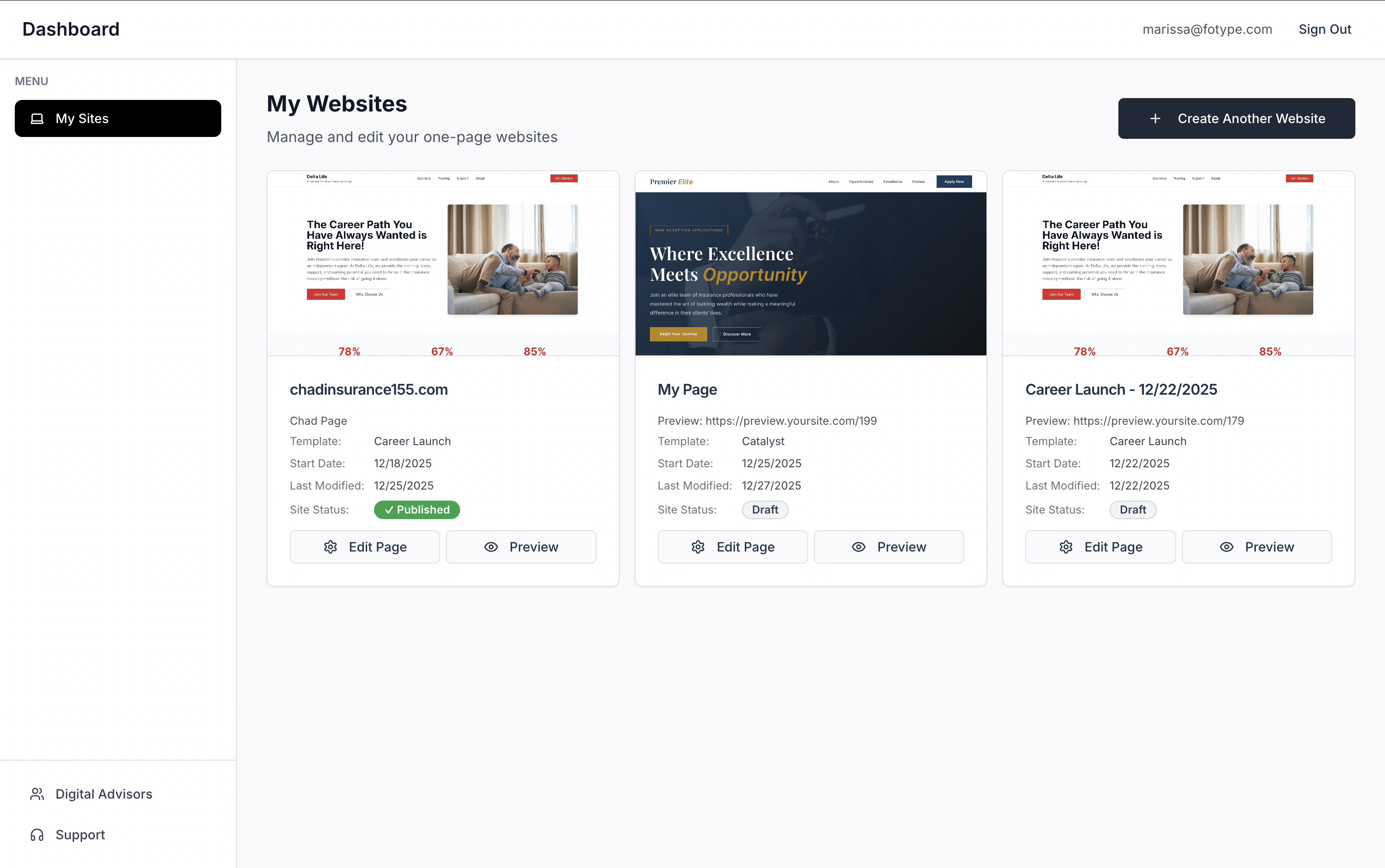 Professional Landing Pages for Insurance Agents